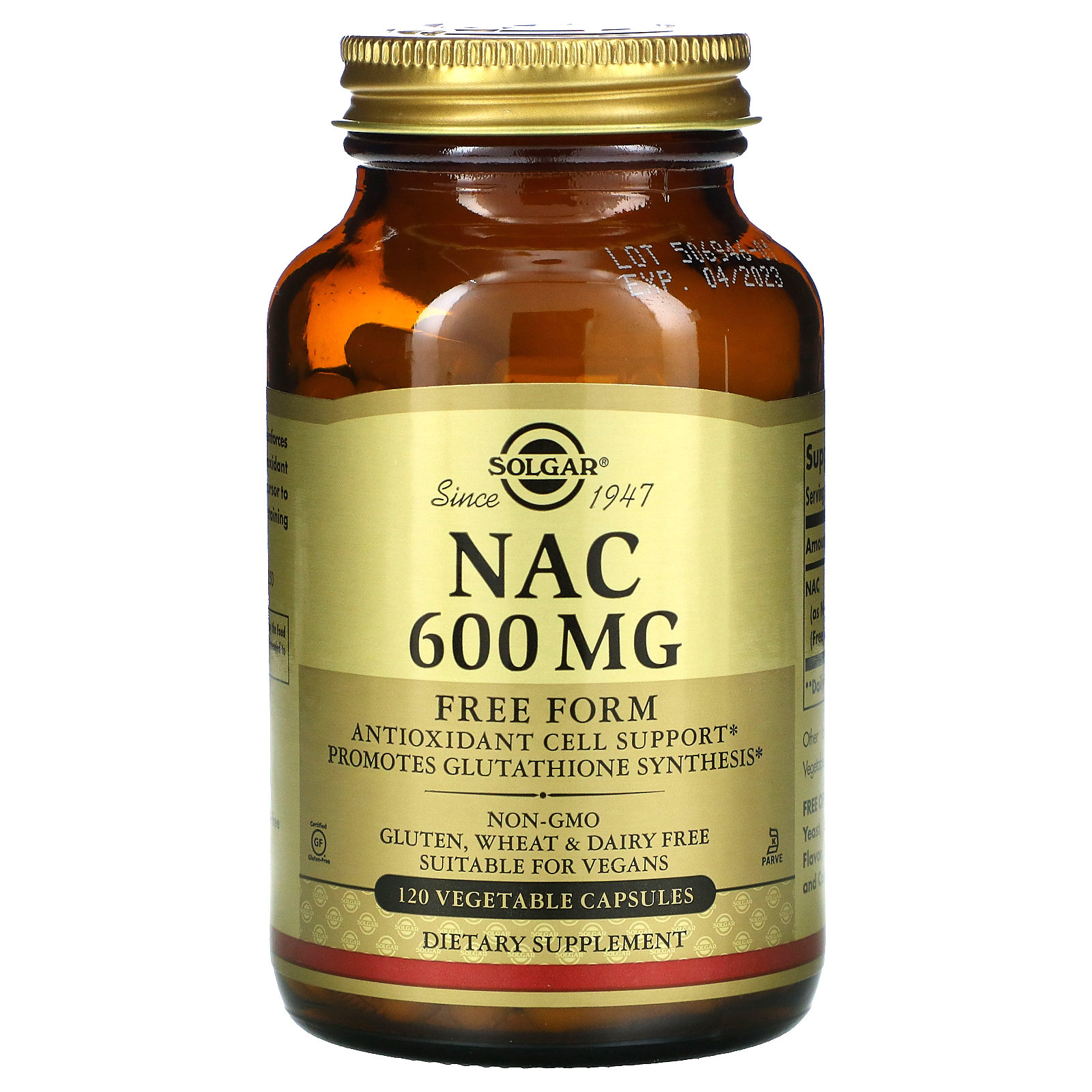 Solgar, NAC, 600 mg, 120 Vegetable Capsules - iHerb